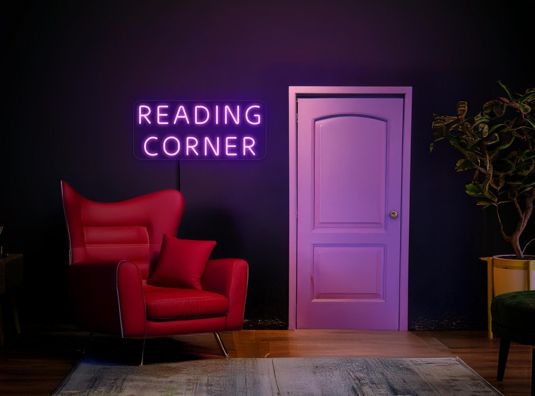 Reading Corner Neon Sign, Library Neon Sign, Bookshelf Neon Sign ...