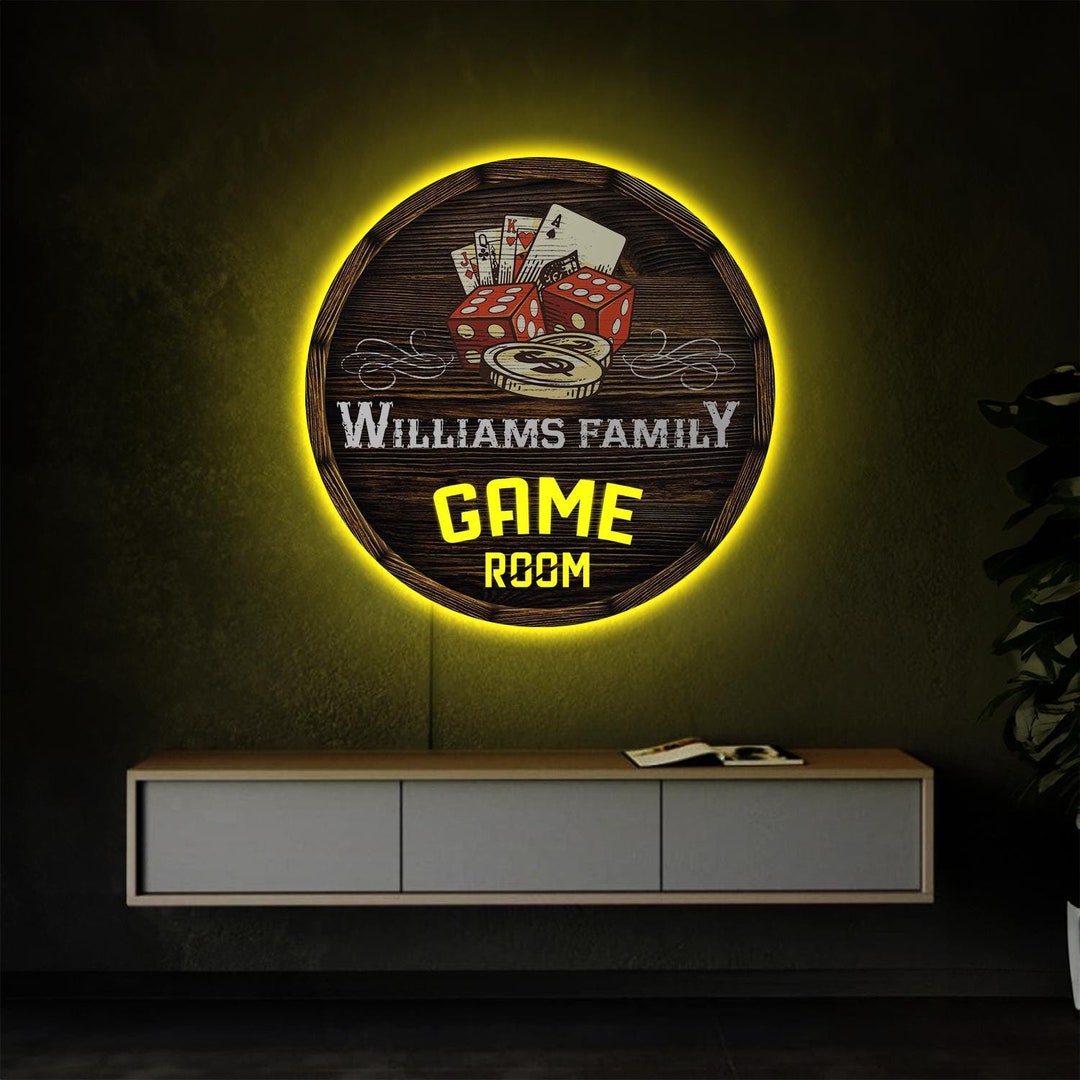 Custom Game Room Neon Sign, Personalized Game Room Sign, Vintage Game ...