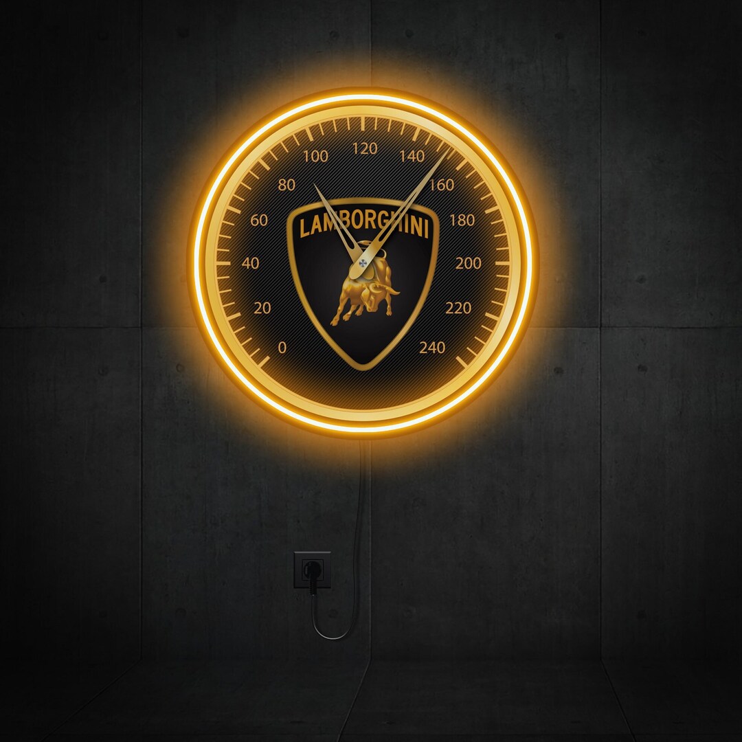 Lamborghini Neon Clock, Lamborghini Wall Clock, Lamborghini Led Clock ...