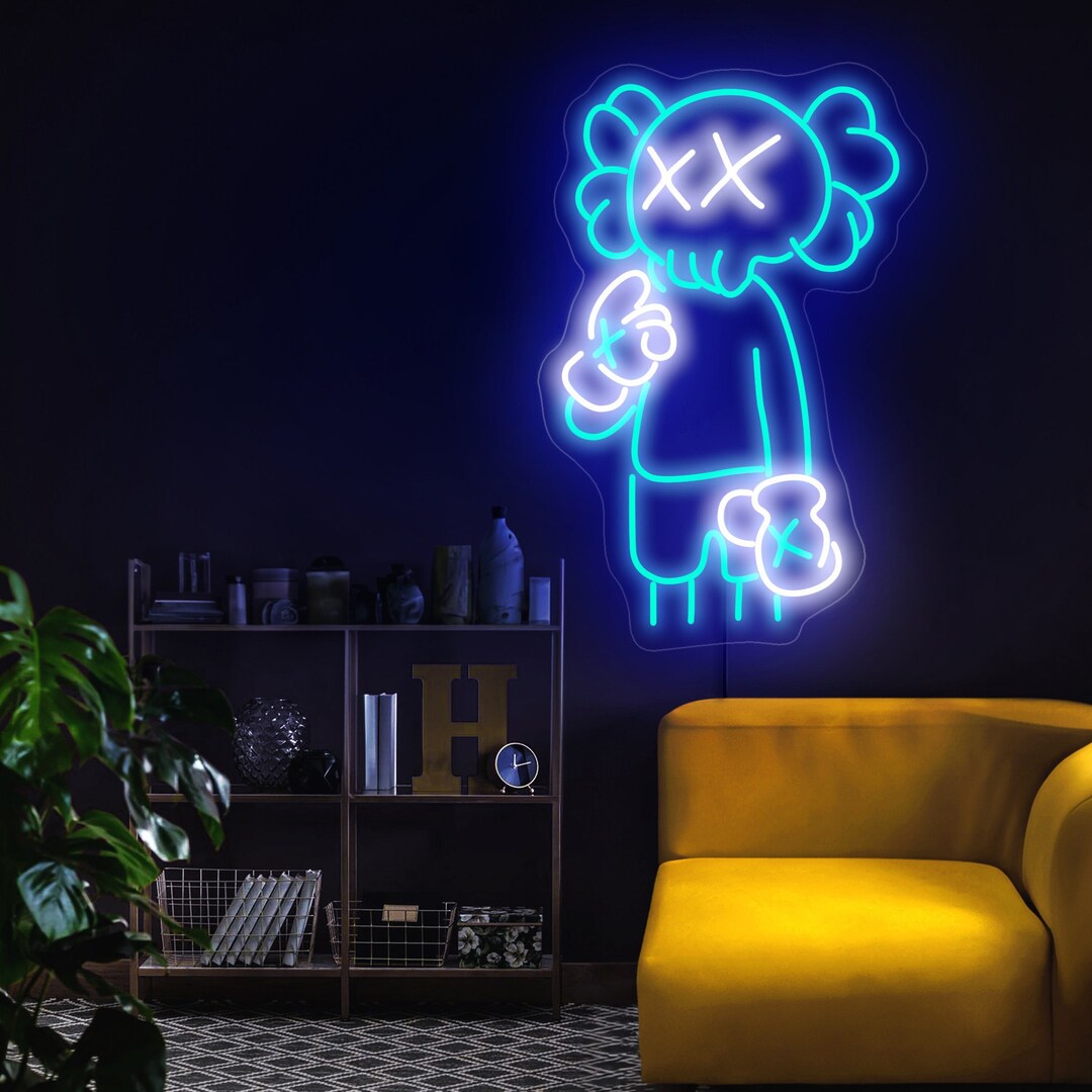 Kaws Neon Light, Kaws Light Sign, Kaw Sign, Anime Neon Sign, Kaws Gift ...
