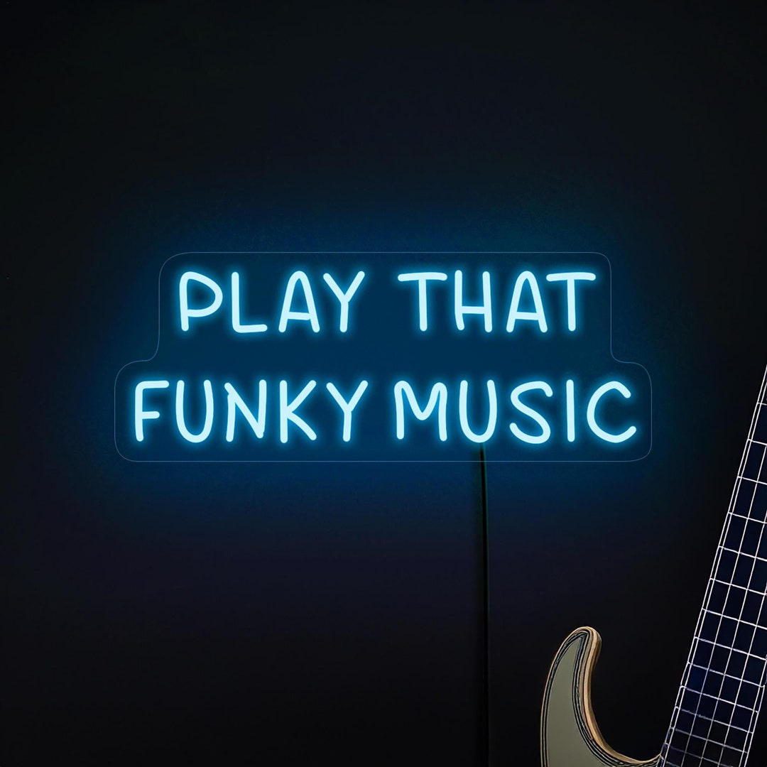 Toque aquele letreiro de neon de música funky, letreiro de neon de ...