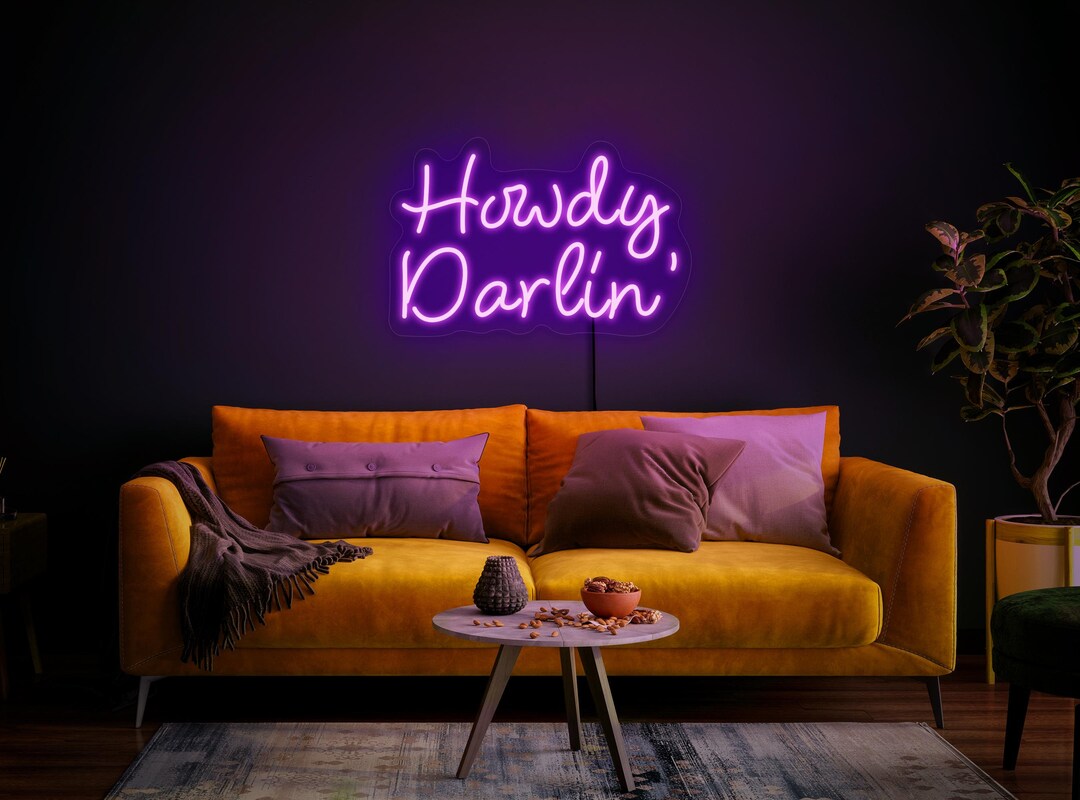Howdy Darlin’ Neon Sign, Howdy Darlin Led Sign, Cowgirl Neon Sign ...