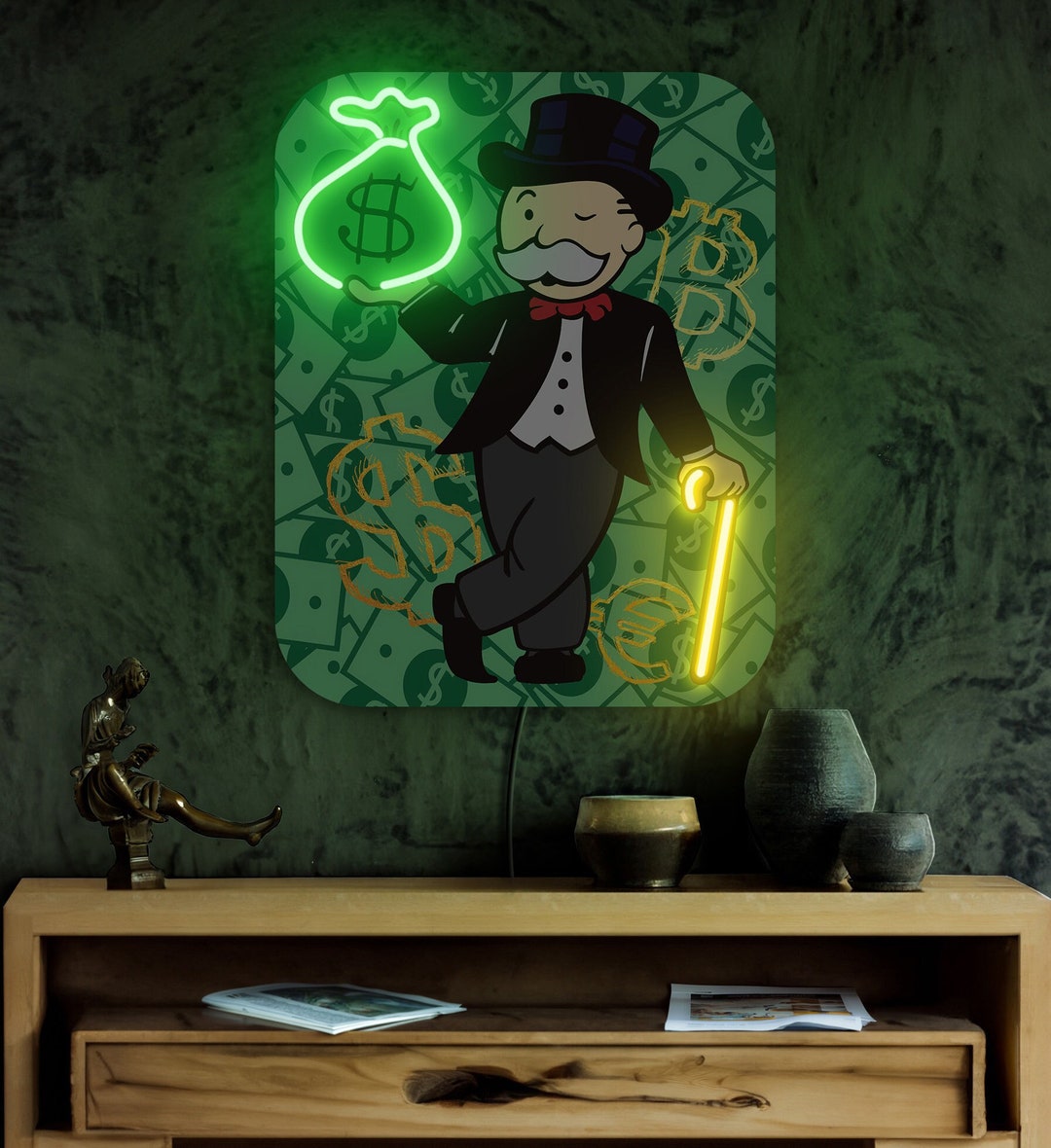 Monopoly Neon Sign, Monopoly Man Neon Sign, Monopoly Artwork, Monopoly ...