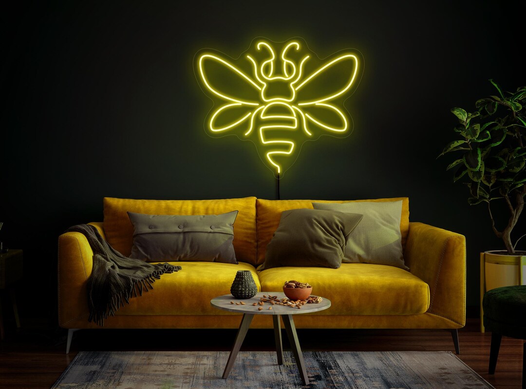 Bee Neon Sign, Bee Led Sign, Honey Bee Sign, Kids Room Neon Sign, Bee ...