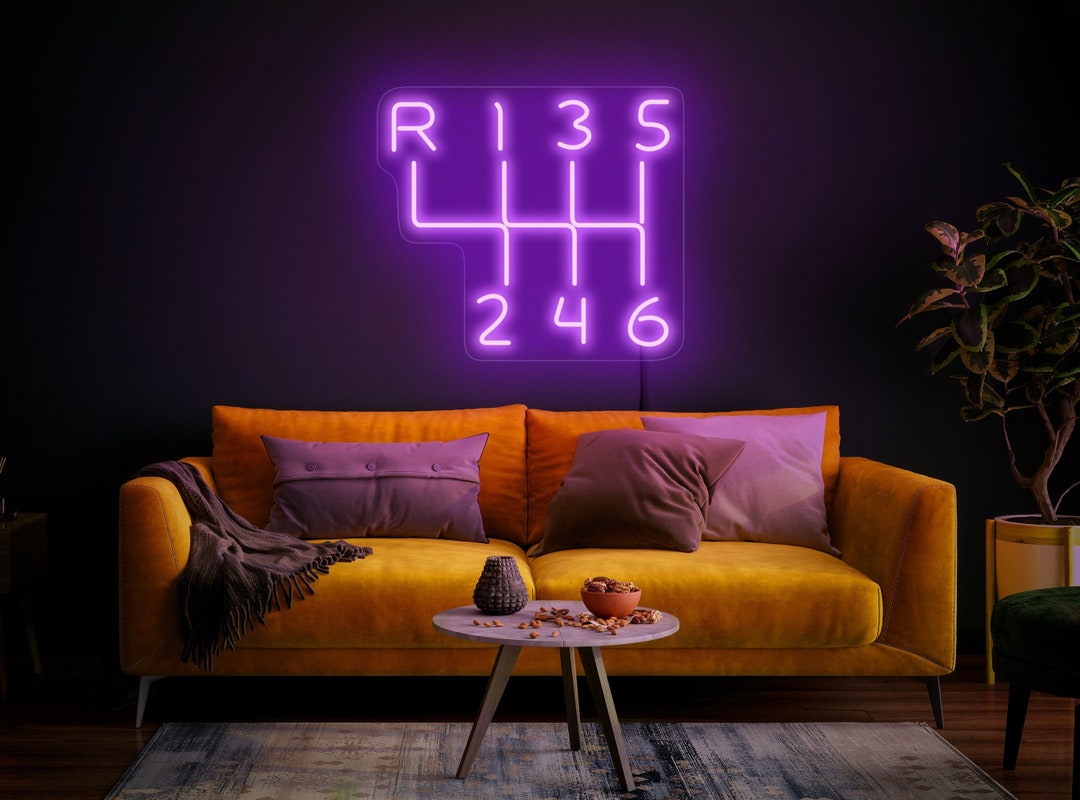 Car Gearbox Neon Sign, Speed Gear Neon Sign, Gearbox Led Sign ...