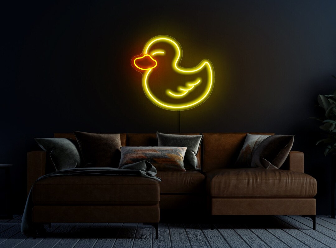 Duck Neon Light, Duck Light Sign, Rubber Duck Sign, Neon Sign Bathroom ...