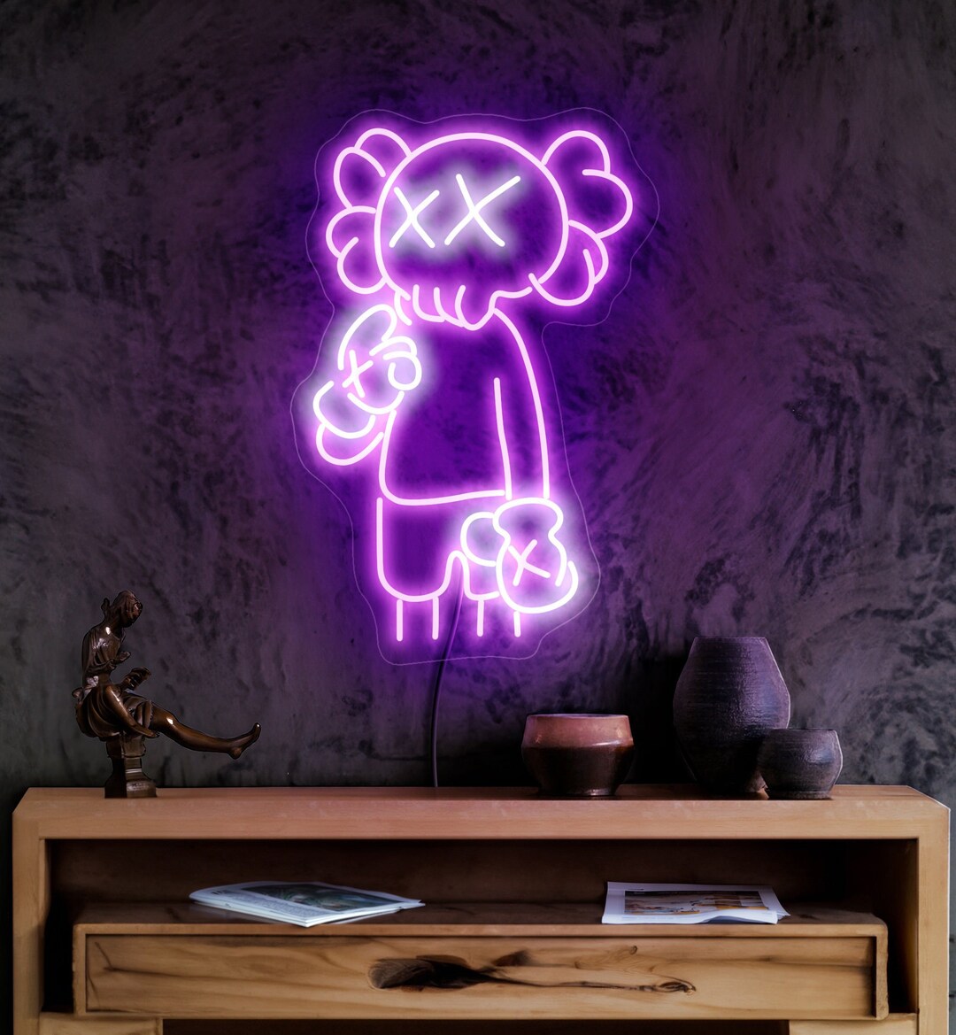 Kaws Neon Sign, Kaws Led Sign, Kaws Light Sign, Kaws Gift, Anime Neon ...