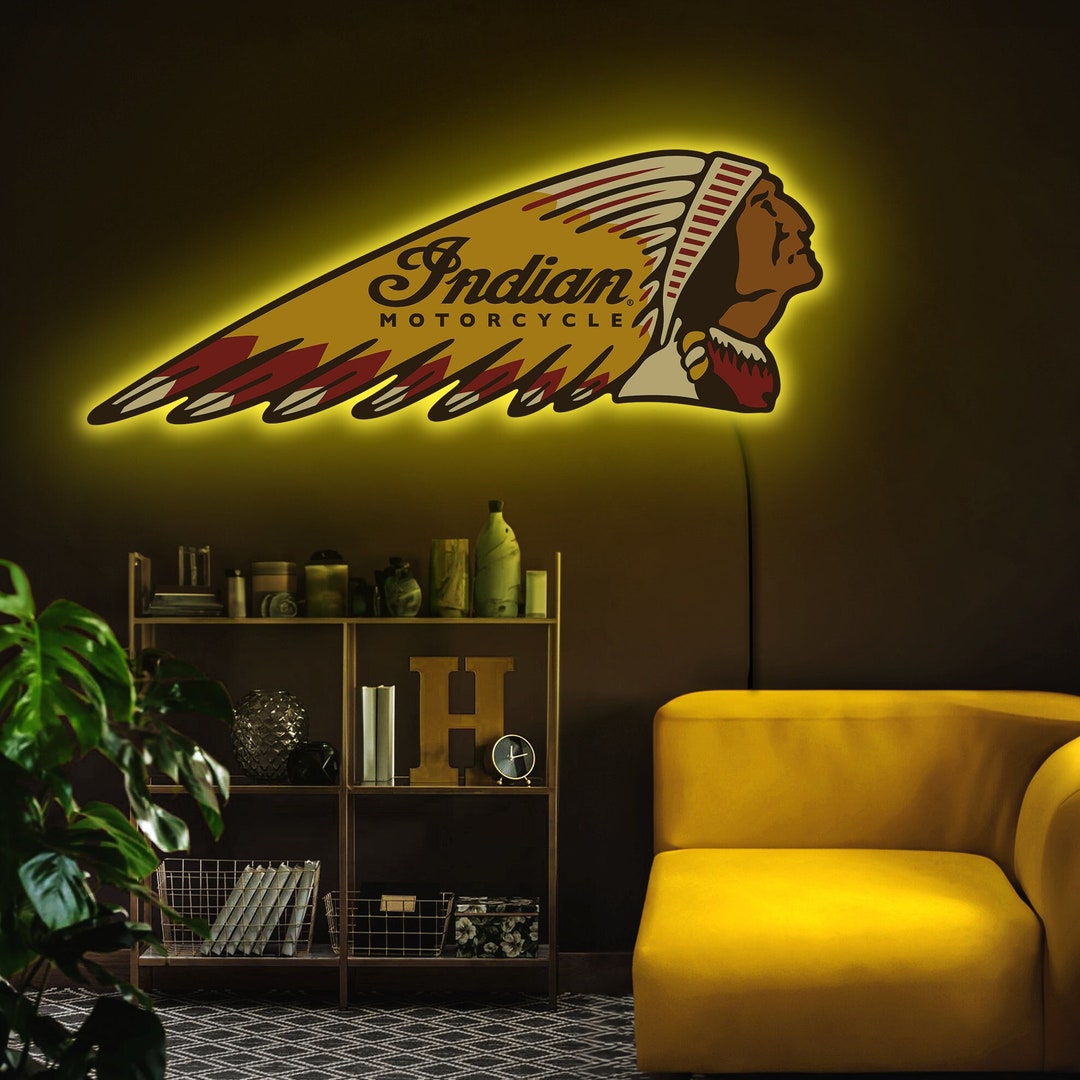 Indian Motorcycle Neon Sign, Indian Motorcycle Logo, Indian Motorcycle ...