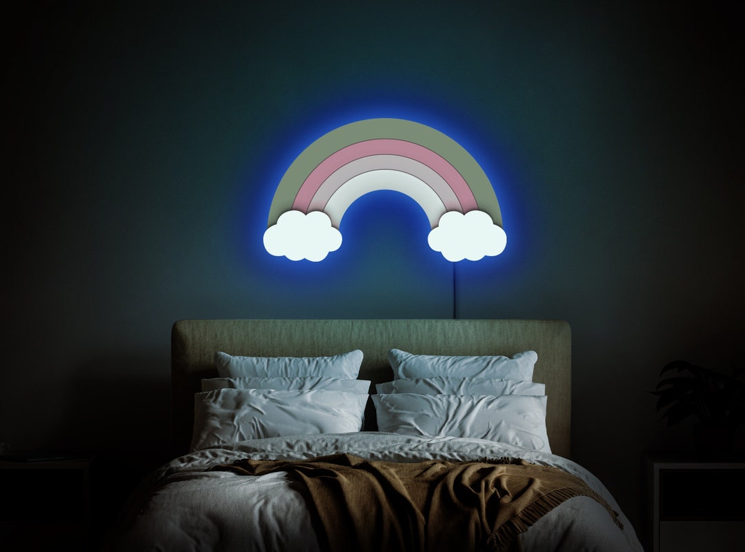 Rainbow Neon Light, Rainbow on Cloud Light Sign, Rainbow Lamp, Neon ...