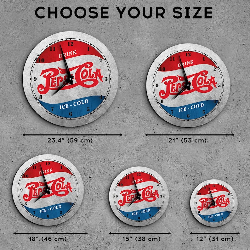 Pepsi Cola Neon Clock, Pepsi Cola Vintage Clock, Pepsi Cola Wall Clock ...