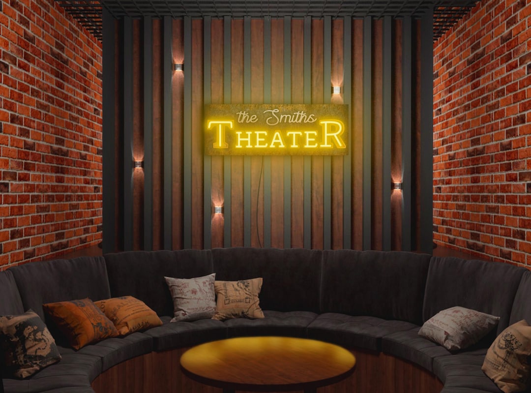 Theater Neon Sign, Custom Home Theater Sign, Home Cinema Neon Sign ...
