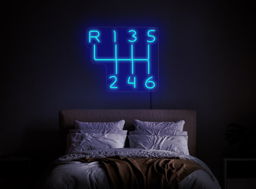Gearbox Neon Sign, Gearbox Led Sign, Speed Gear Sign, Car Gearbox Sign ...