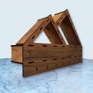 Triangle Shelf With Hooks, Entryway Triangle Shelf, Mountain Key Holder ...