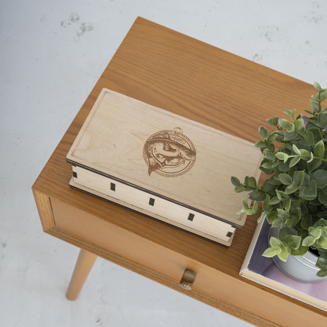 Personalized Fishing Tackle Box, Fishing Storage Box, Wooden Tackle Box ...