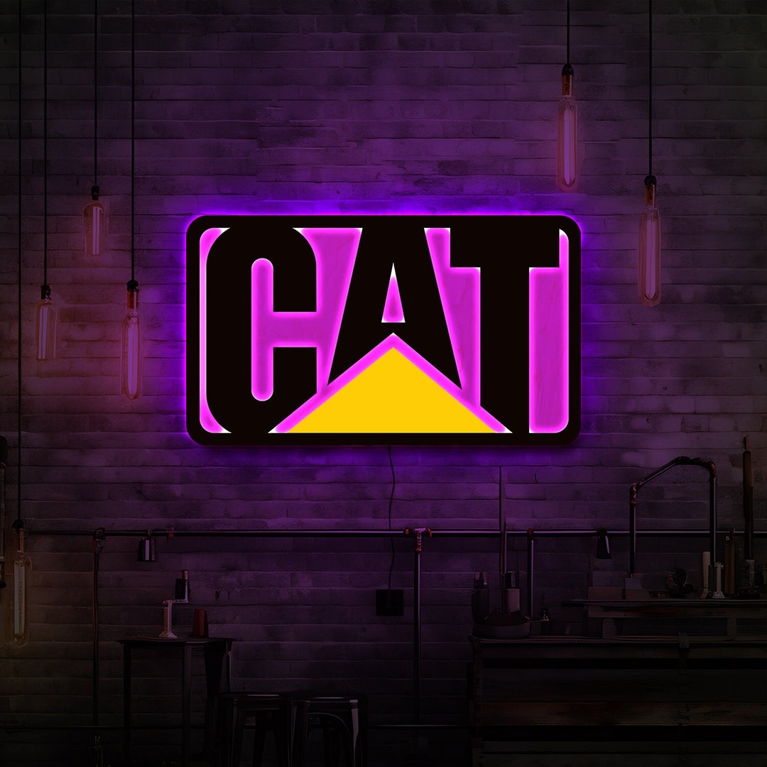 Caterpillar Neon Light, Caterpillar Light Sign, Caterpillar Logo, CAT ...