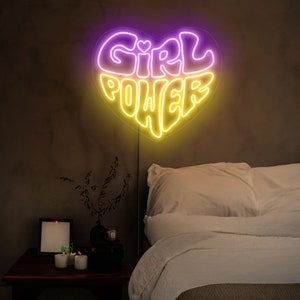 Girl Power Neon Sign, Girl Neon Sign, Girl Power Sign, Girls Room Decor ...