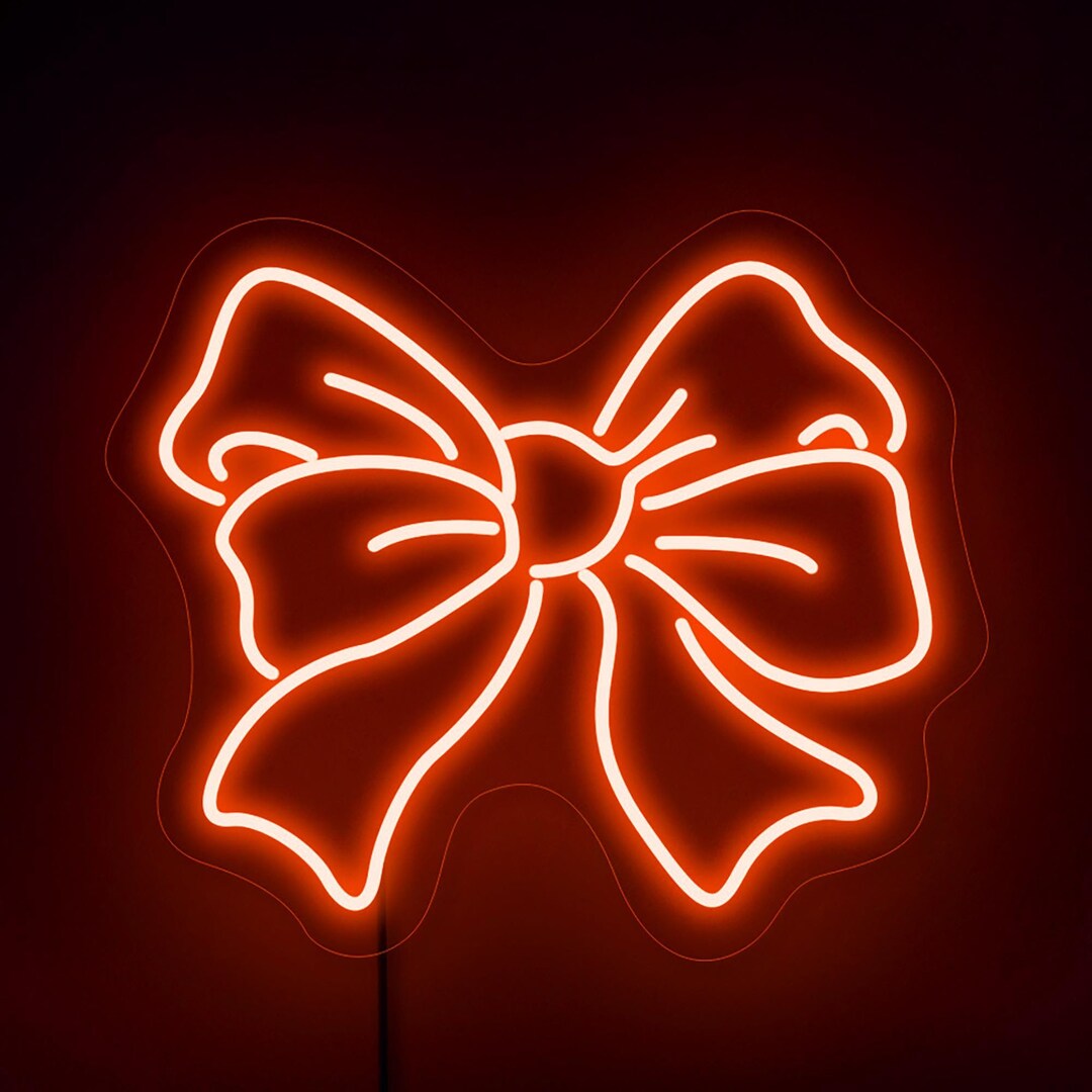 Bow Neon Sign, Ribbon Neon Sign, Bow Led Sign, Girls Room Neon Sign ...