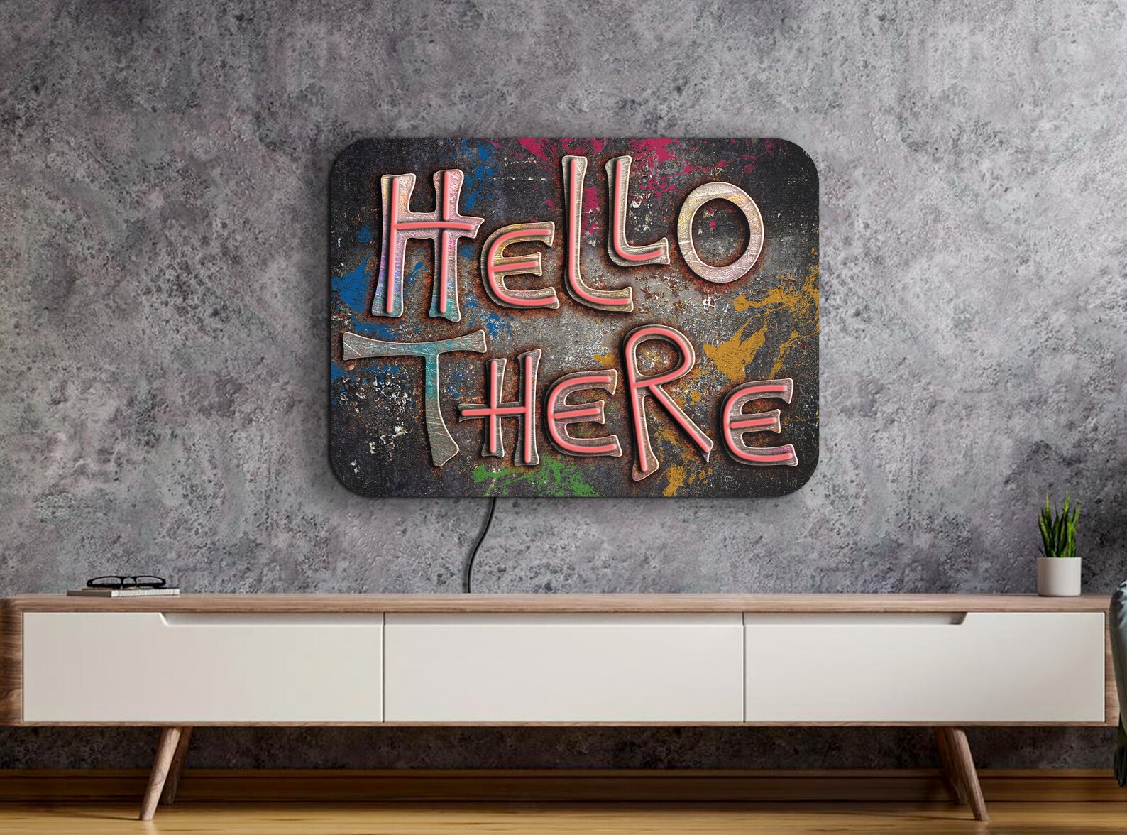 Hello There Neon Sign, Hell Here Neon Sign, Halloween Neon Sign, Decor ...