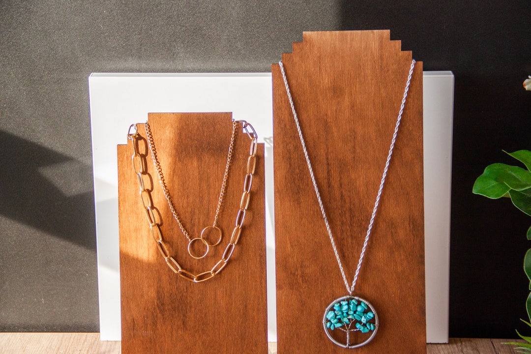 Wood Necklace Display Stand, Necklace Display Wooden, Wood Jewelry ...