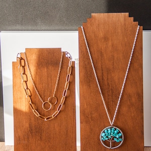 Wood Necklace Display Stand, Necklace Display Wooden, Wood Jewelry ...