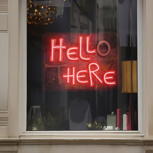 Hello There Neon Sign, Hell Here Neon Sign, Halloween Neon Sign, Decor ...