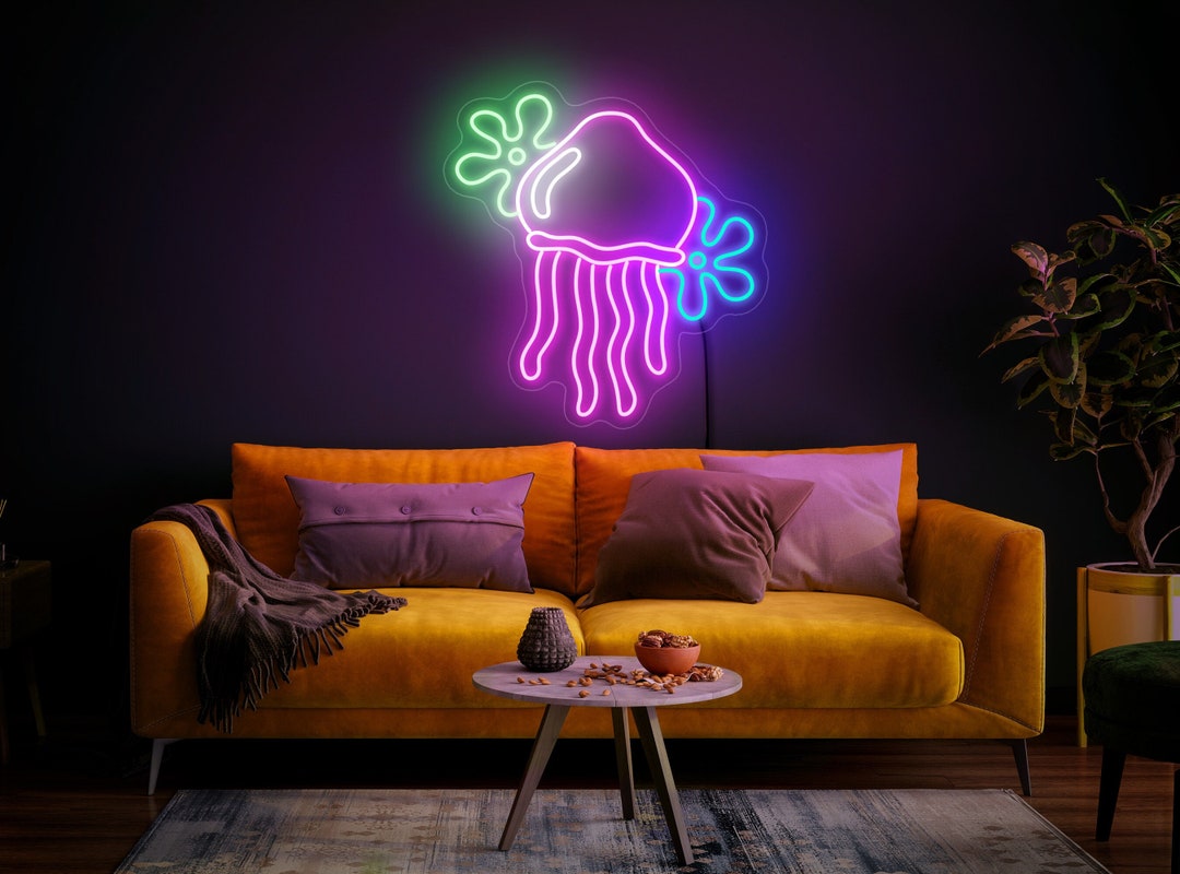 Jellyfish Neon Sign, Jellyfish Led Sign, Animal Neon Sign, Ocean Neon ...