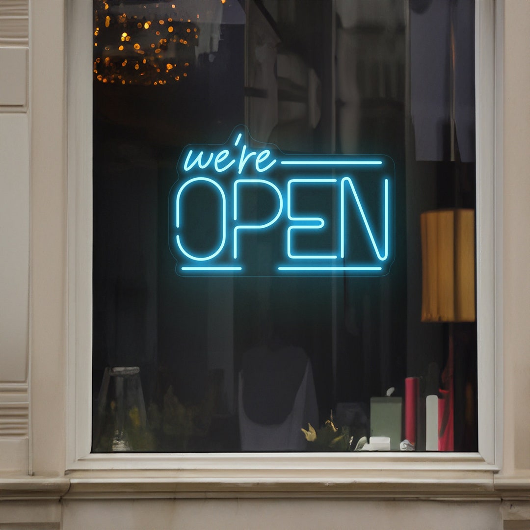We're Open Neon Sign, Open Led Sign, Open Sign, We Are Open Neon Light ...