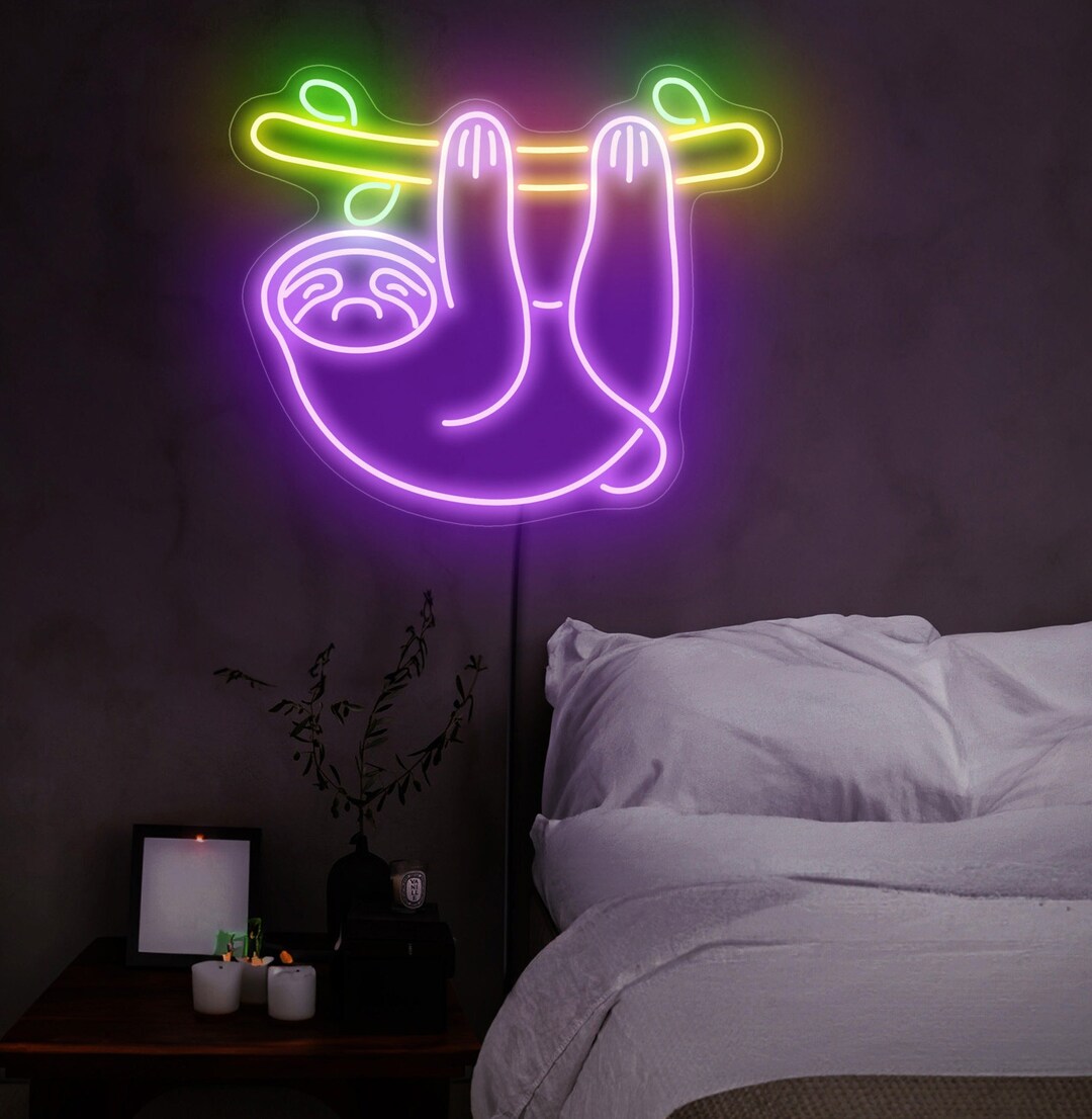 Sloth Neon Light, Sloth Light Sign, Sloth Neon Sign, Animal Neon Sign ...