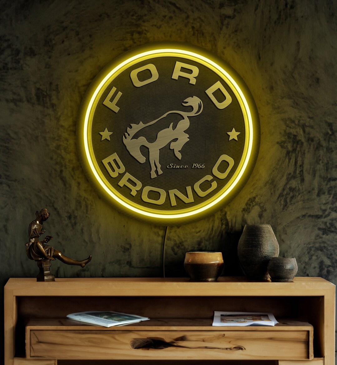 Ford Bronco Neon Sign, Ford Bronco Led Sign, Ford Bronco Logo, Ford ...