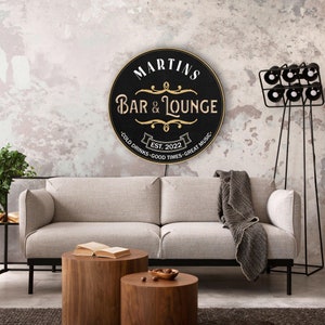 Bar Neon Sign, Custom Bar Sign, Bar and Lounge Sign, Personalized Bar ...