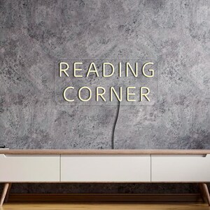 Reading Corner Neon Sign, Reading Room Neon Sign, Library Neon Sign ...