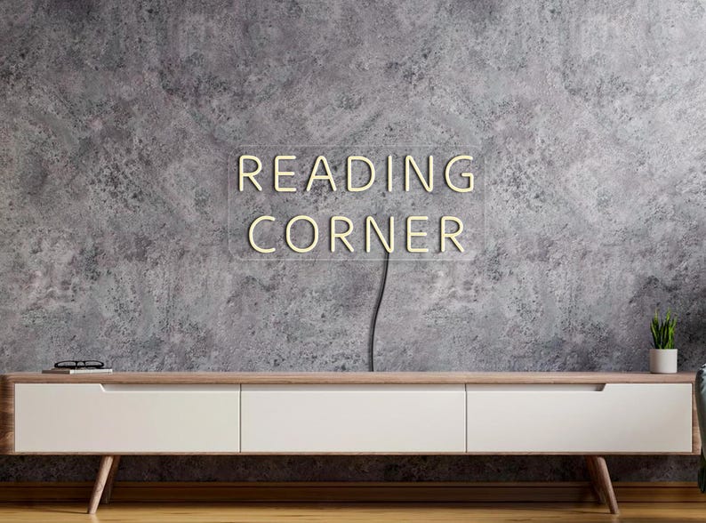 Reading Corner Neon Sign, Reading Room Neon Sign, Library Neon Sign ...