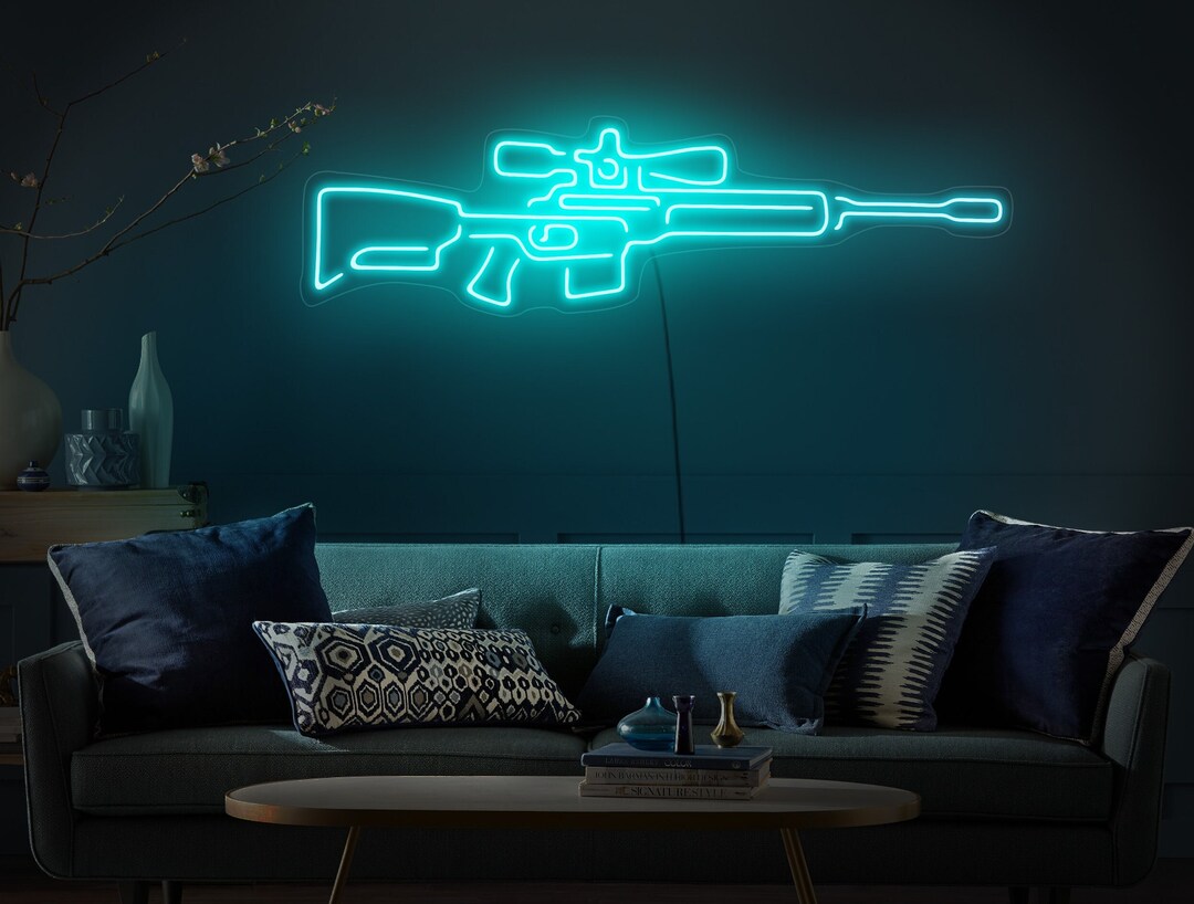 Sniper Rifle Neon Sign, Rifle Light Sign, AWP Neon Sign, Gamer Neon ...