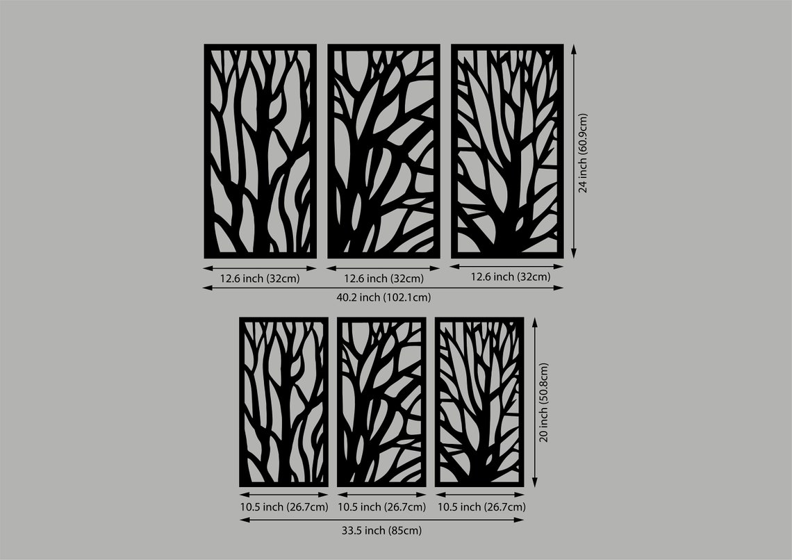 3 Panel Wood Wall Art 3 Panel Wall Art Trees Three Panel Art - Etsy
