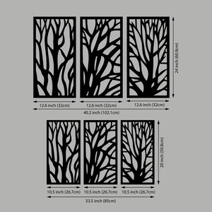 3 Panel Wall Art Trees, Wall Decor Wood Panel, Wood Wall Art Panel ...