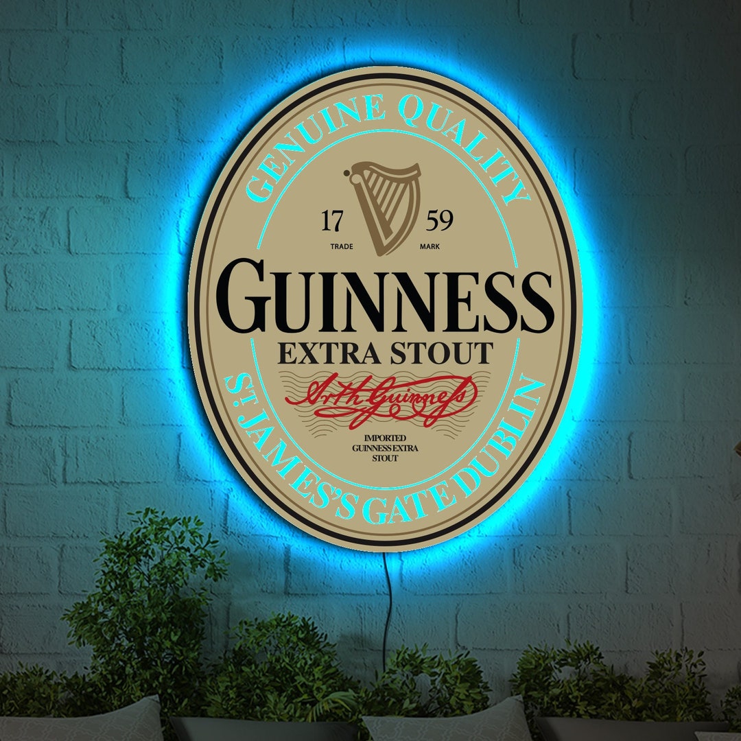 Guinness Light Sign, Guinness Logo, Guinness Label, Beer Neon Sign ...