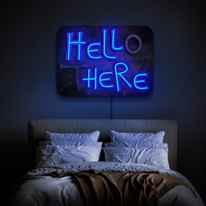 Hello There Neon Sign, Hell Here Neon Sign, Halloween Neon Sign, Decor ...