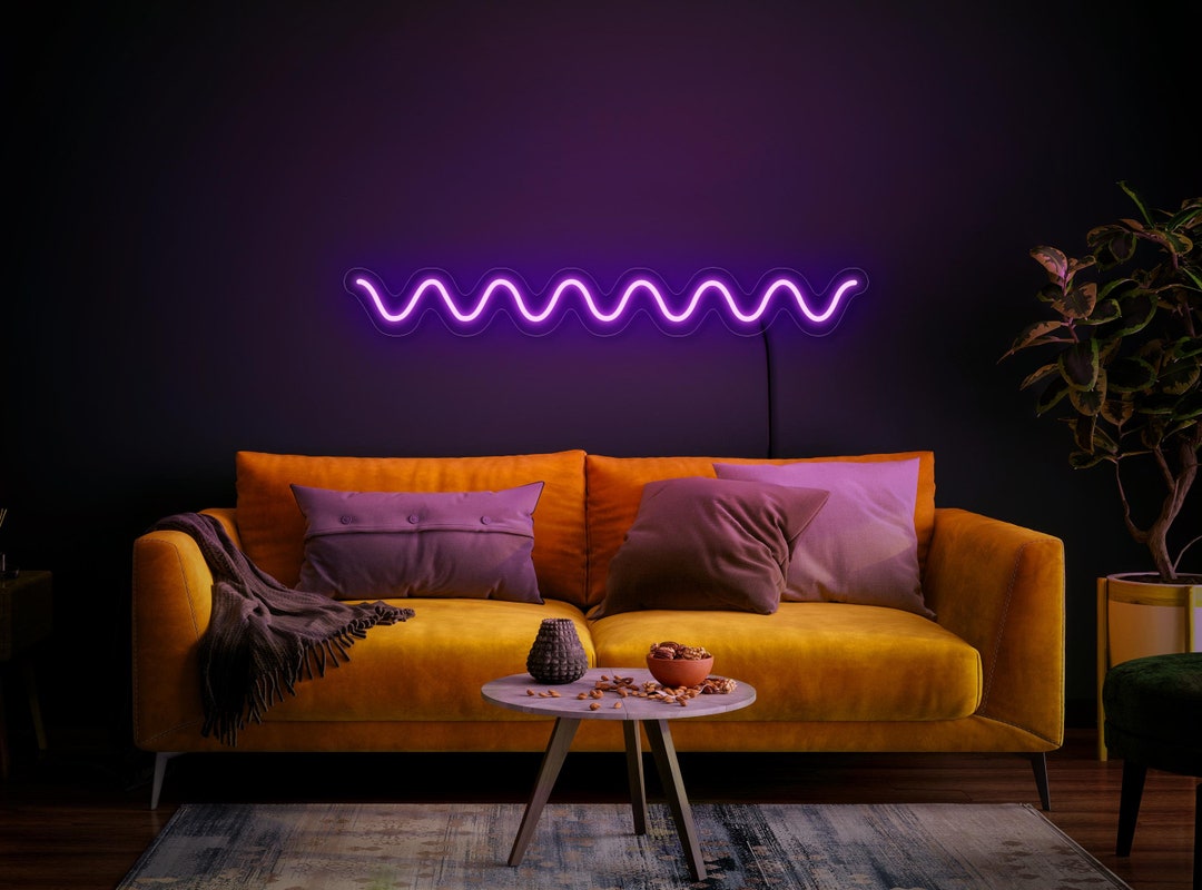 Wave Neon Sign, Squiggle Neon Sign, Wave Light Sign, Wave Led Light ...