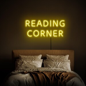 Reading Corner Neon Sign, Reading Room Neon Sign, Library Neon Sign ...