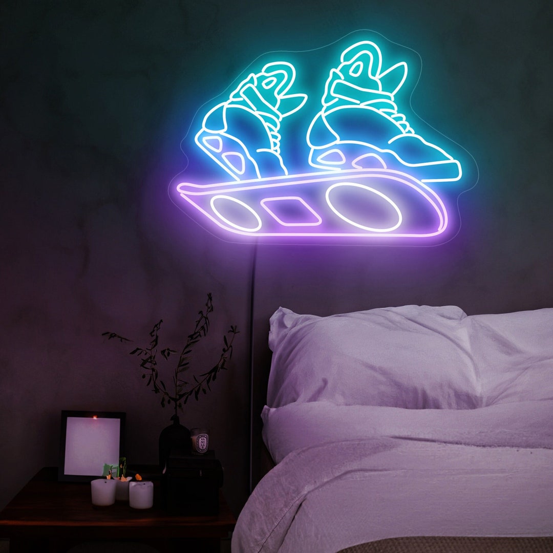 Skateboard Neon Sign, Hoverboard Neon Sign, Sneakers Sign, Skateboard ...