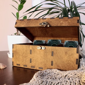 Trading Card Box Wooden Trading Card Storage Playing Cards - Etsy