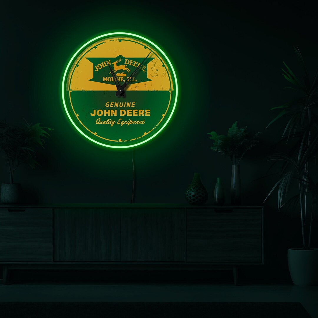 John Deere Neon Clock, John Deere Wall Clock, John Deere Led Clock ...