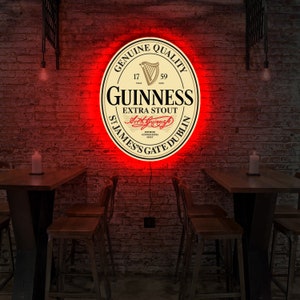 Guinness Neon Sign, Guinness Led Sign, Guinness Light, Guinness Beer ...