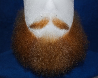 Realistic Fake Moustache and Beard Set. Human Hair, Full Hand Made for ...