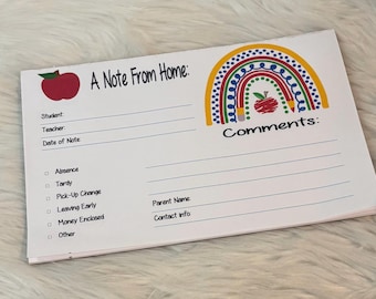 Note From Home Printable | Printable School Note | Note for School Card ...