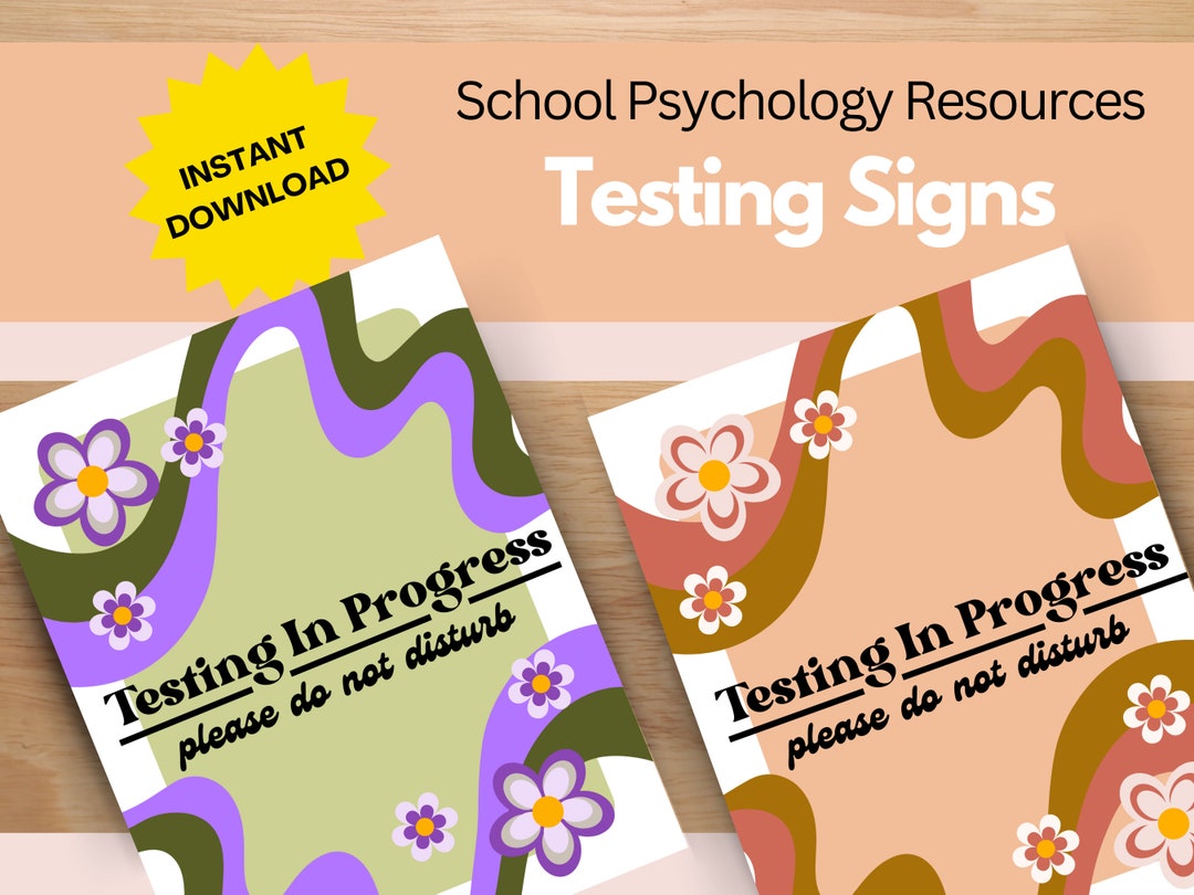 School Psychology Testing Sign | School Psychology Office Decor | Do No ...