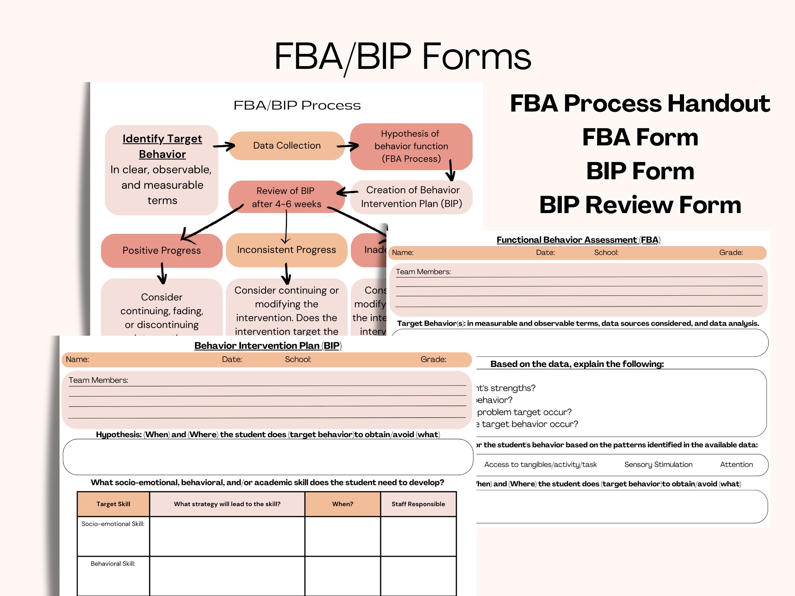 Functional Behavior Assessment Bundle FBA/BIP Special - Etsy