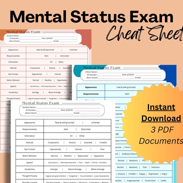 Therapy Cheat Sheet Intake - Etsy