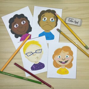 Feelings Skill Flashcards, Emotion Identification for Kids, Social ...