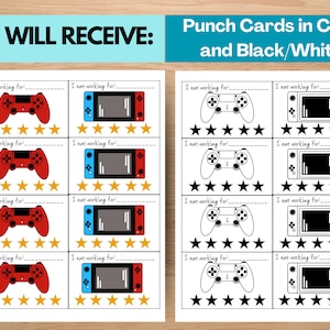 Video Game Themed Positive Behavior Punch Card, Classroom Behavior ...